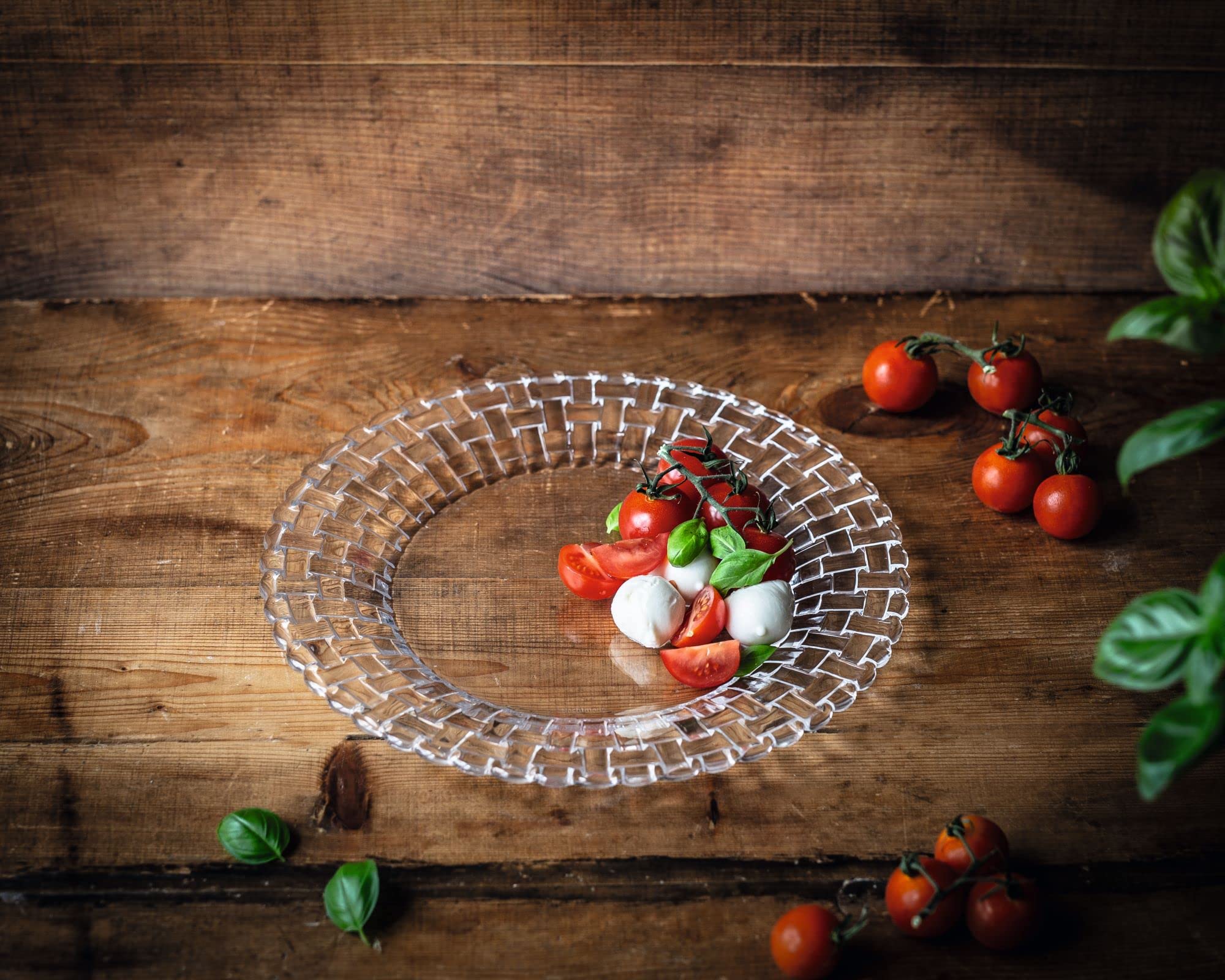 Nachtmann Bossa Nova Collection 9 Inch Salad Plate | Set of 2 Clear, Crystal Glass Plates for Dessert, appetizers and Salad | Perfect for Hosting or Gift | Dishwasher safe