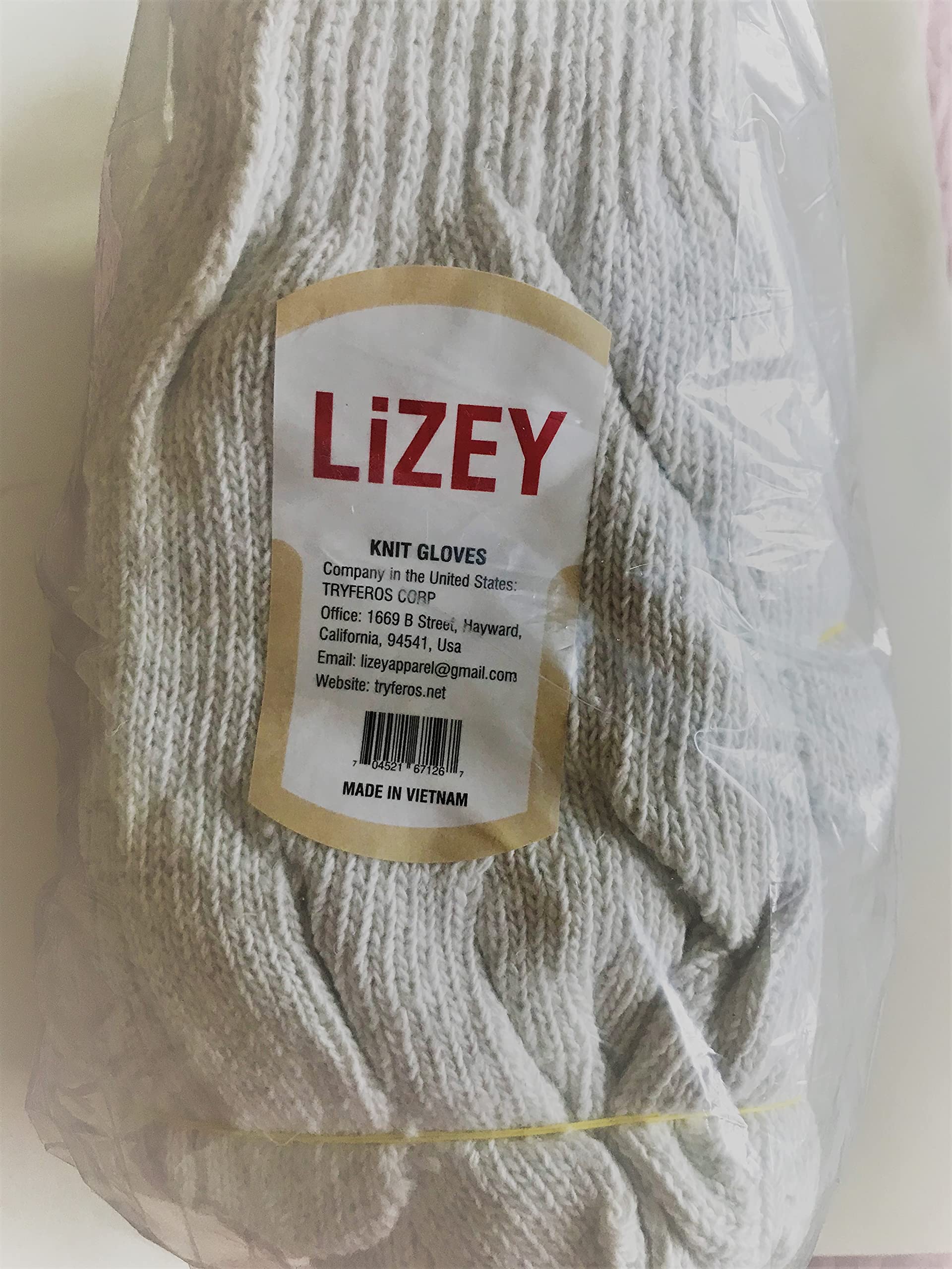 LiZEY 24 Pack Cotton String Knit Cotton Polyester Gloves Plain Seamless Workwear Gloves Protective Industrial Work Gloves (12 Pairs)