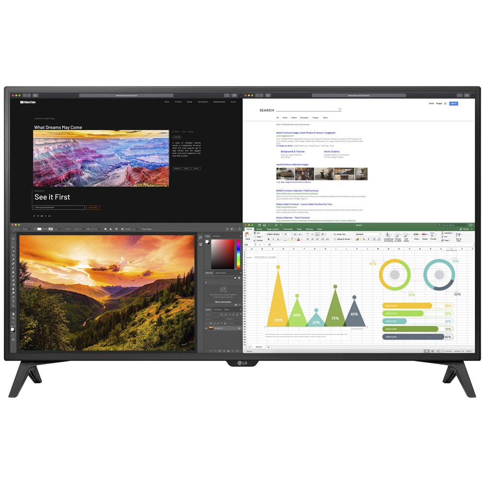 LG 43UN700T-B 43-inch 4K UHD 3840x2160 IPS USB-C HDR 10 Monitor Bundle with 1 YR CPS Enhanced Protection Pack and Tech Smart USA Elite Suite 18 Standard Editing Software Bundle