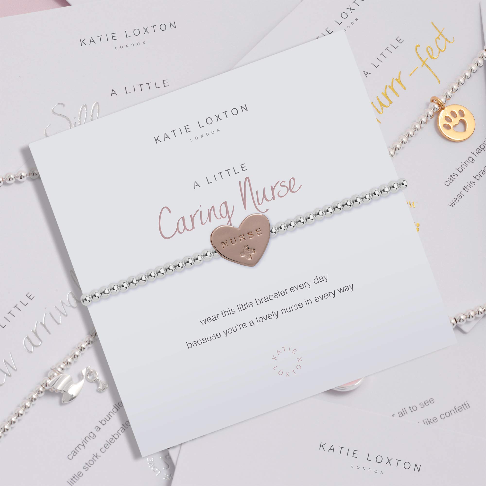 KATIE LOXTON A Little Heart of Gold Silver Women's Stretch Adjustable Charm Bangle Bracelet