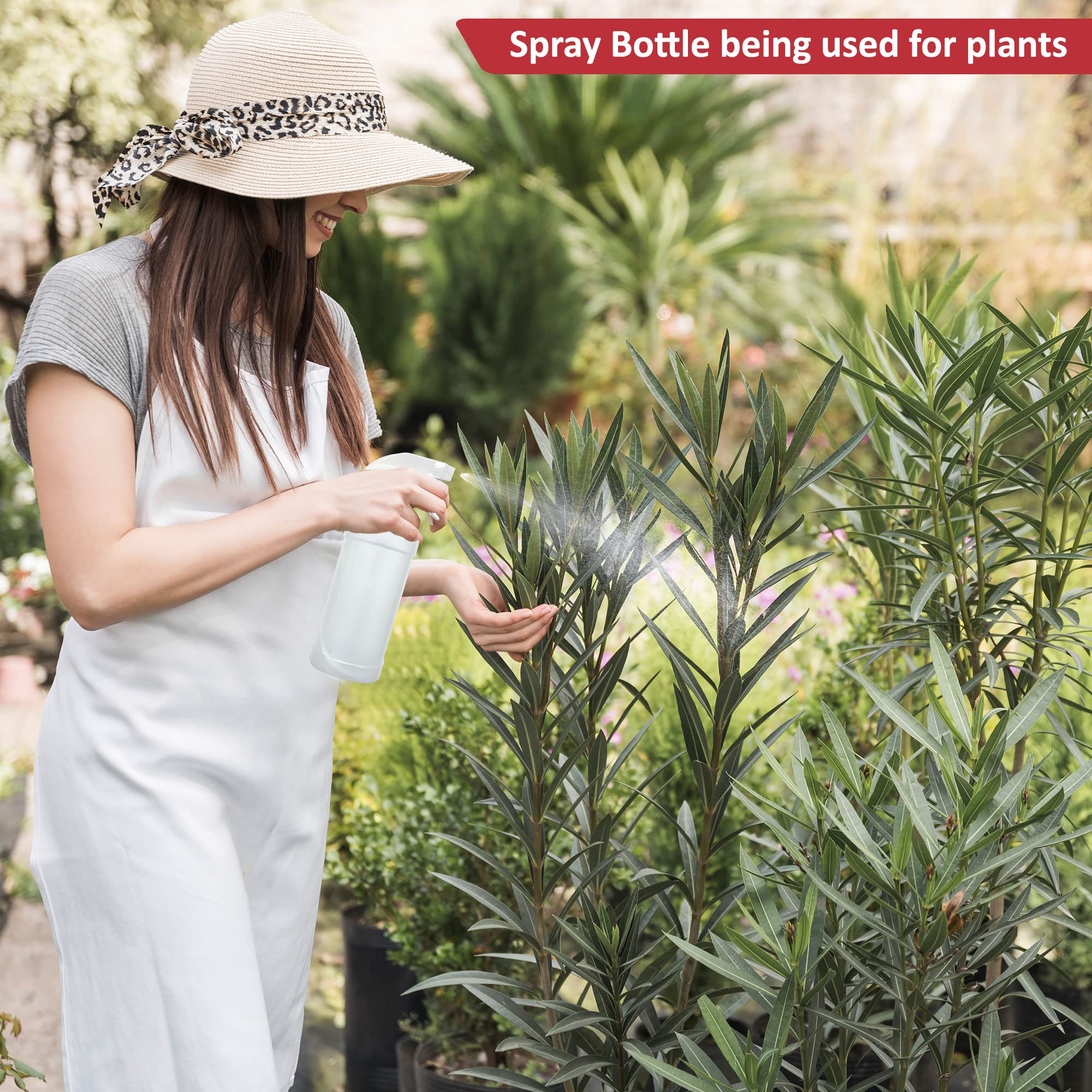 SPRAYZ Large 16oz Spray Bottles For Cleaning and Gardening, Plants, Water, Durable Trigger Sprayer, Refillable, Natural HDPE Plastic Bottle (2-Pack)