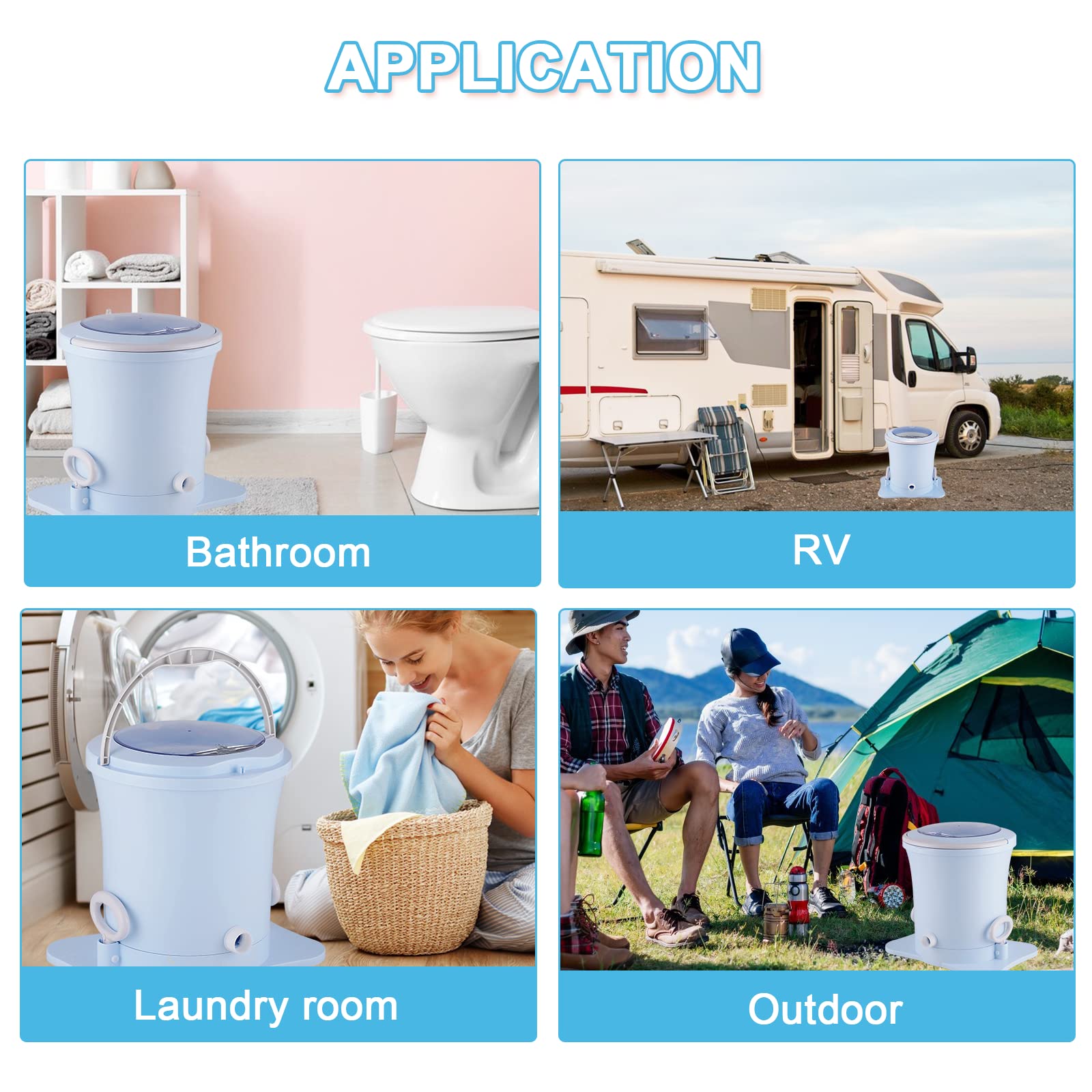 Manual Clothes Dryer Portable Mini Dryer Compact Spin Dryer Non electric Laundry Dryer for RV, Camping, School, Apartment, Dorm (Green)