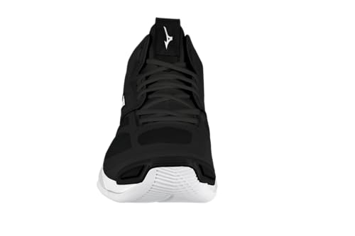 Mizuno Unisex Adult 2 Wave Momentum Mid Volleyball Shoe 10, Black/White, 11.5 Women/10 Men US
