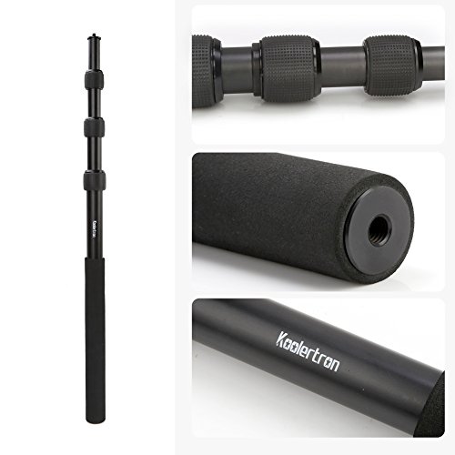 Koolertron Portable Mic Boom Pole Arm 4 Section Stretchable Padded Handheld Telescopic Aluminum Adjustable with Easy Twist Locks and Padded Handle for Professional Shotgun Microphones Fish Pole exte