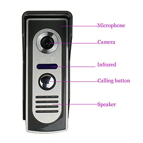 WSJIE Intercom Doorbell 7'' TFT LCD Wired Video Door Phone System Indoor Monitor 700TVL Outdoor IR Camera Support Unlock