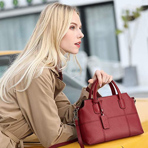 Kattee Genuine Leather Handbags for Women, Soft Hobo Satchel Shoulder Crossbody Bags Ladies Purses