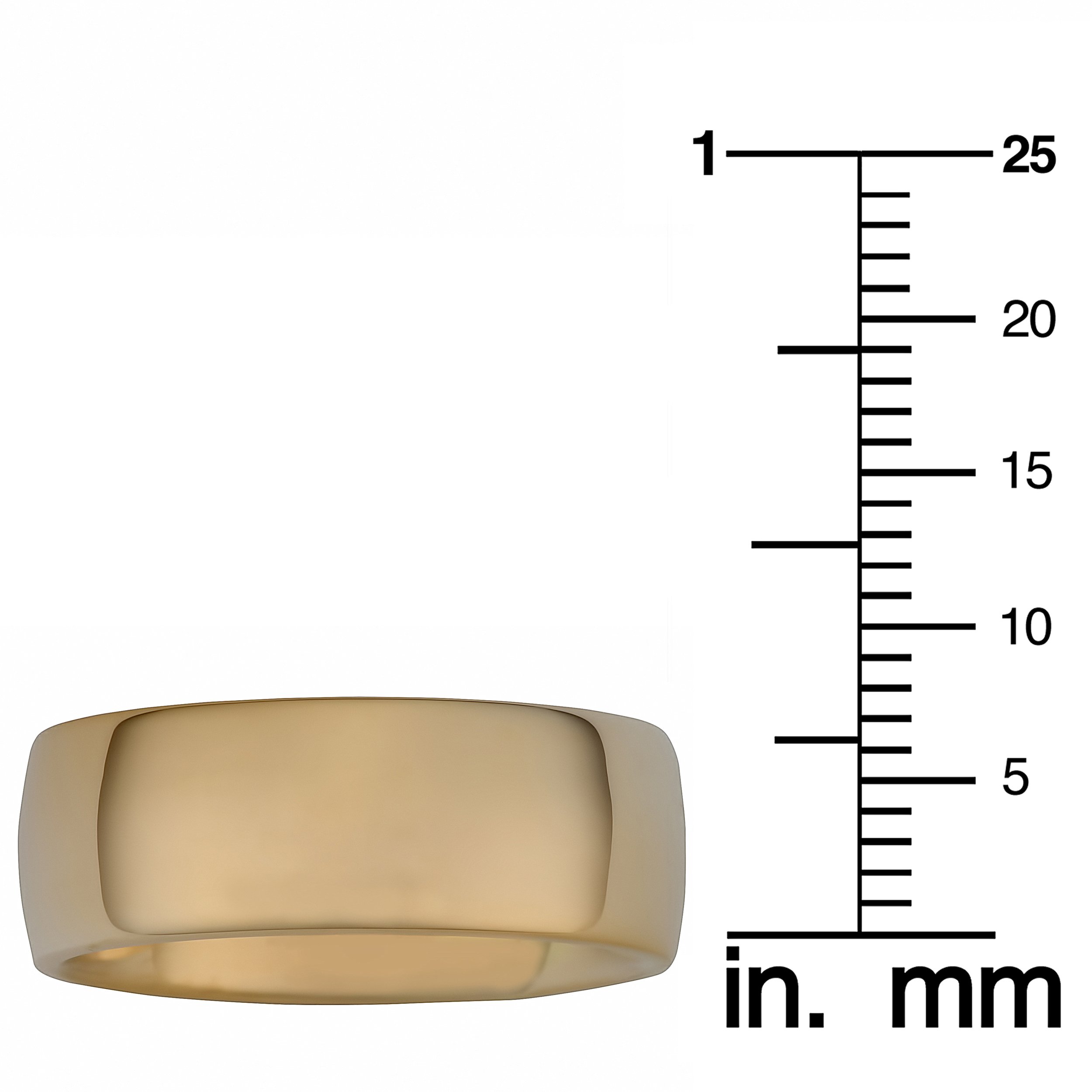 Kooljewelry 14k Yellow Gold 8 mm Comfort Fit Hollow Wedding Band (Size 10)