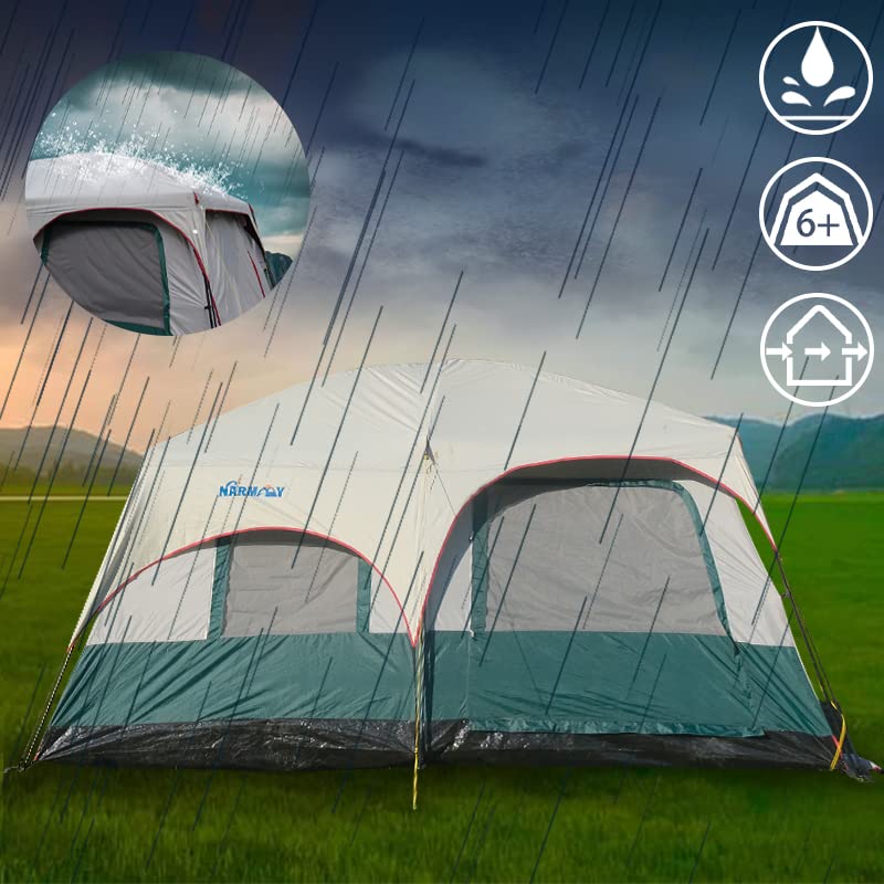 NARMAY® Camping Tent 6-8 Person Family Cabin Tent - 14' x 10' (Black)