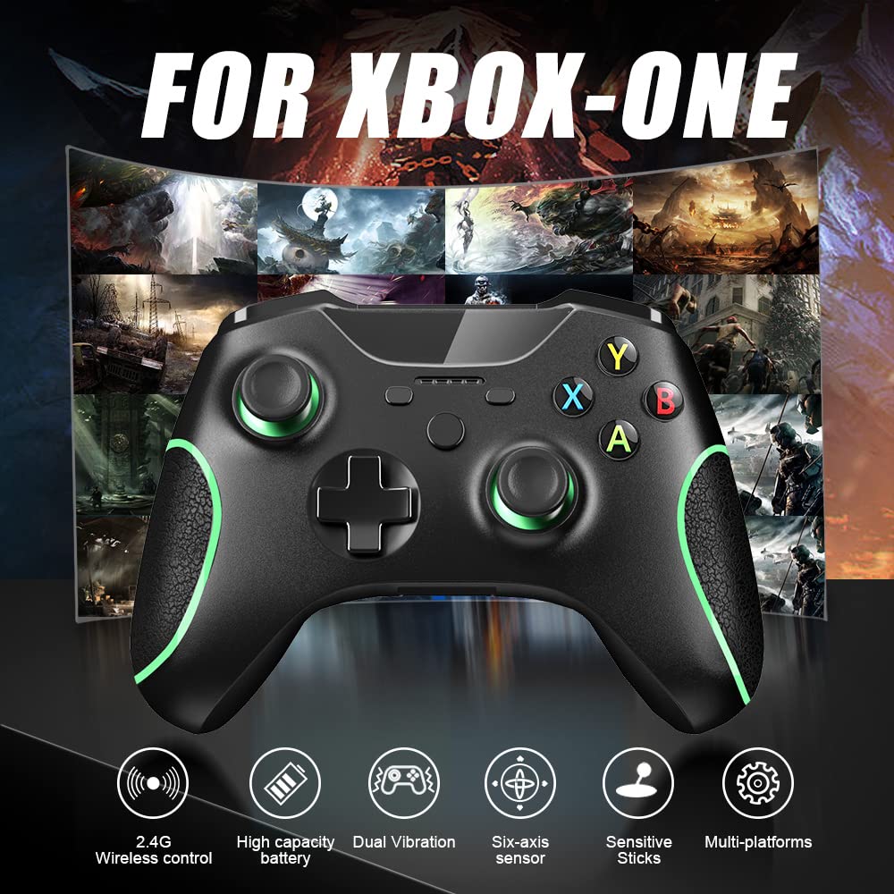 Puning Xbox Controller,2.4G Wireless Controller Compatible With Xbox One/One S/One X/Xbox Series X/Elite/PS3/PC Windows 7/8/10 with Dual Vibration(black)