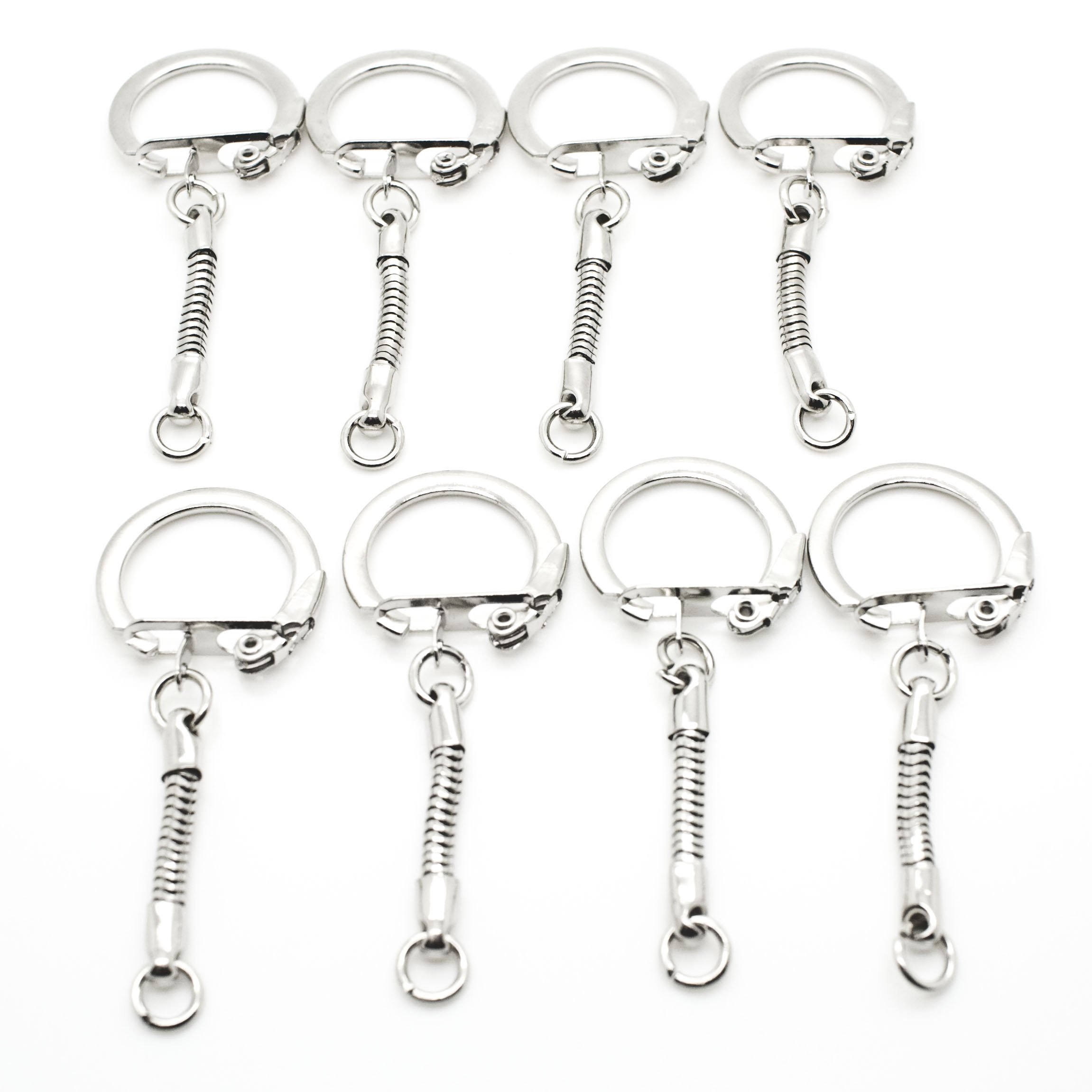 Key Chains Snake Chain with Snap End and Jump Ring for Craft Findings - Pack of 50
