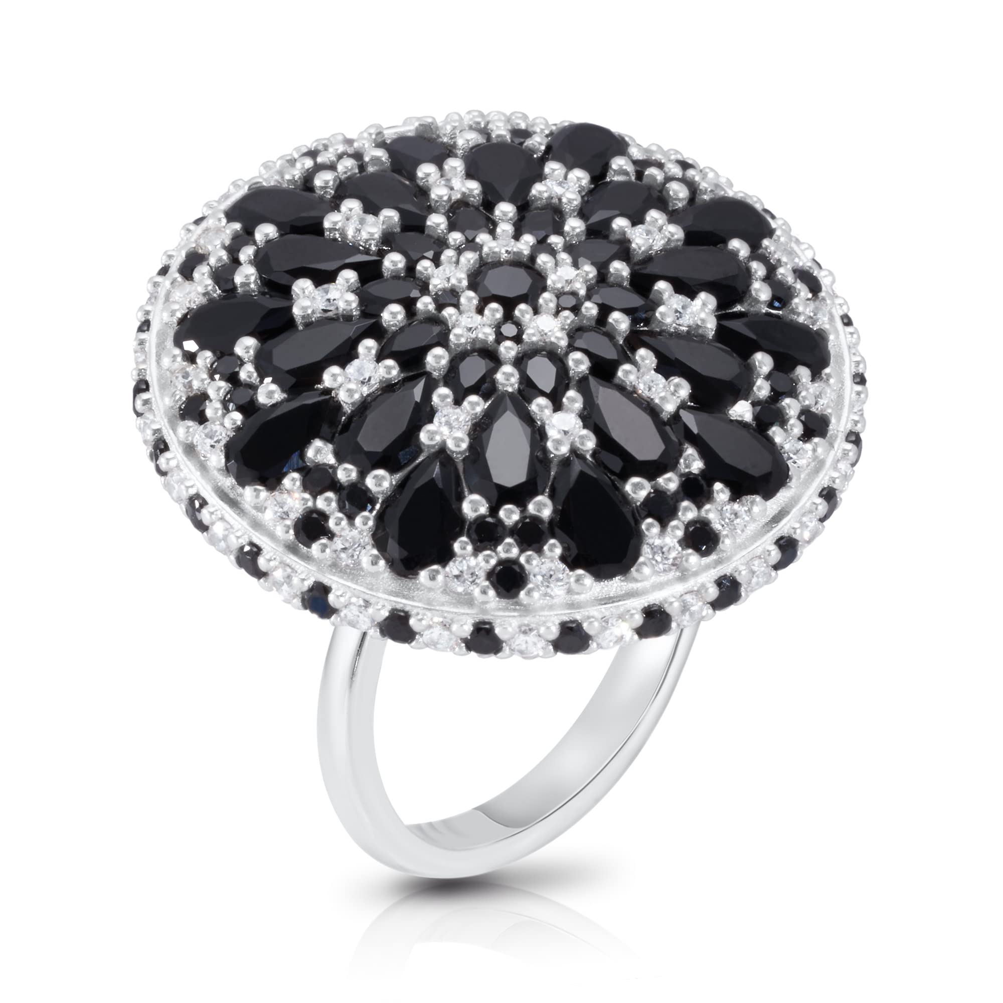 Pharaoun Mini Night Mandala Cocktail Ring in Sterling Silver - Size 5