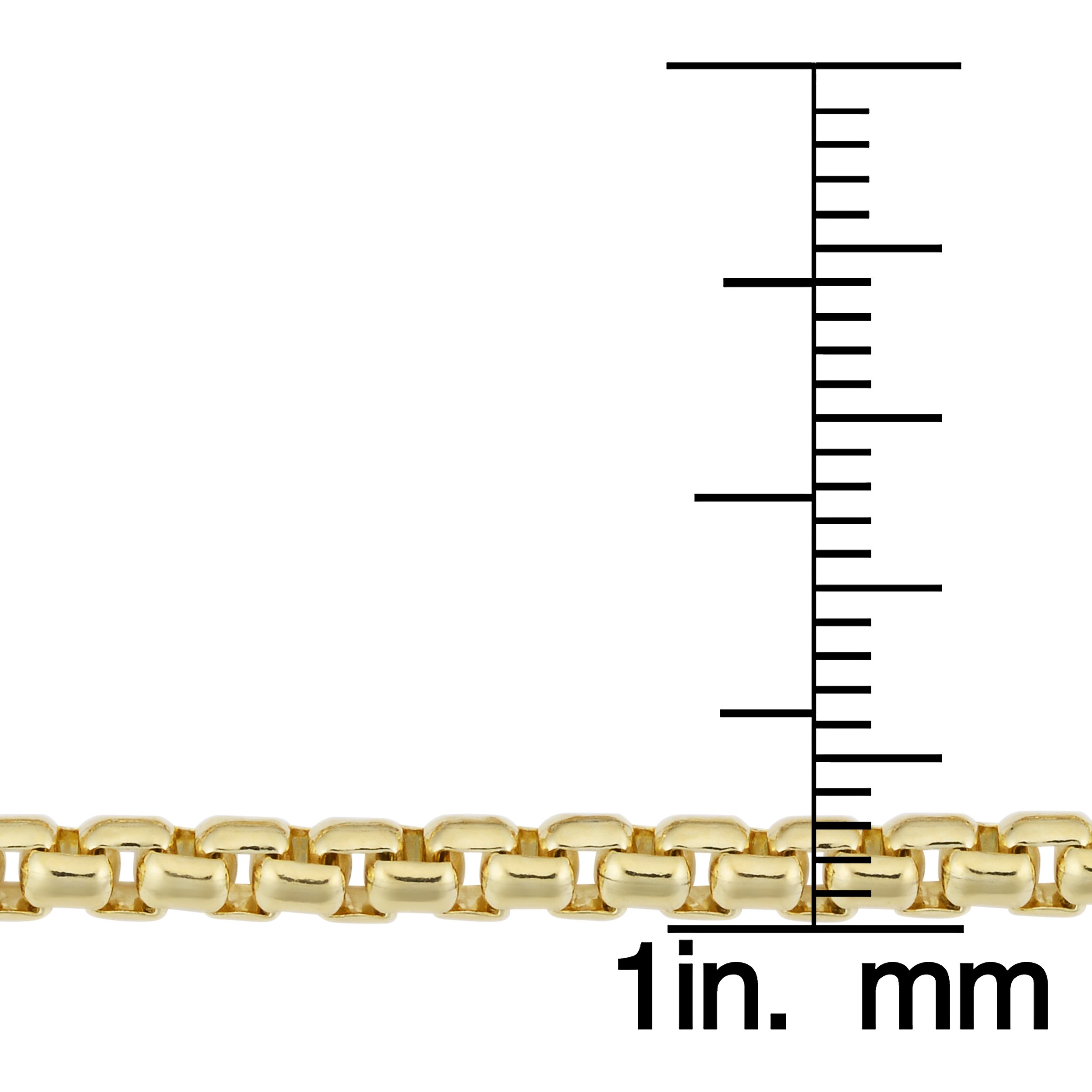Kooljewelry 14k Yellow Gold Filled Unisex 3.5 mm Round Box Link Chain Necklace (24 inch)