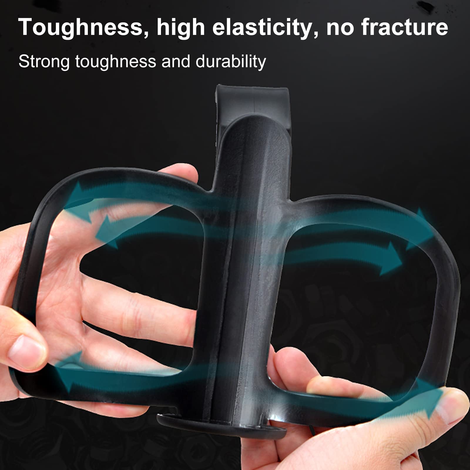 Rumtut Stroller Cup Holder, Bike Cup Holder, 2 in 1 Universal Cup Holder for Stroller, Bike, Wheelchair, Roller, Black