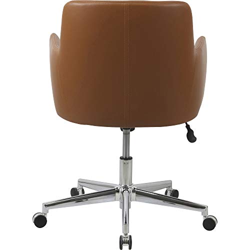 Lorell Bonded Leather Task Chair, 31.1" x 25.4" x 27.5", Tan