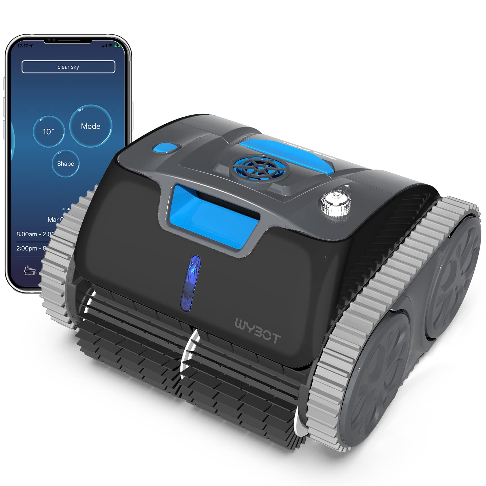 WYBOT Cordless Robotic Pool Cleaner, Pool Vacuum Lasts 120mins, Self-Parking, Lightweight, Perfect for Above/In-Ground Flat Pools