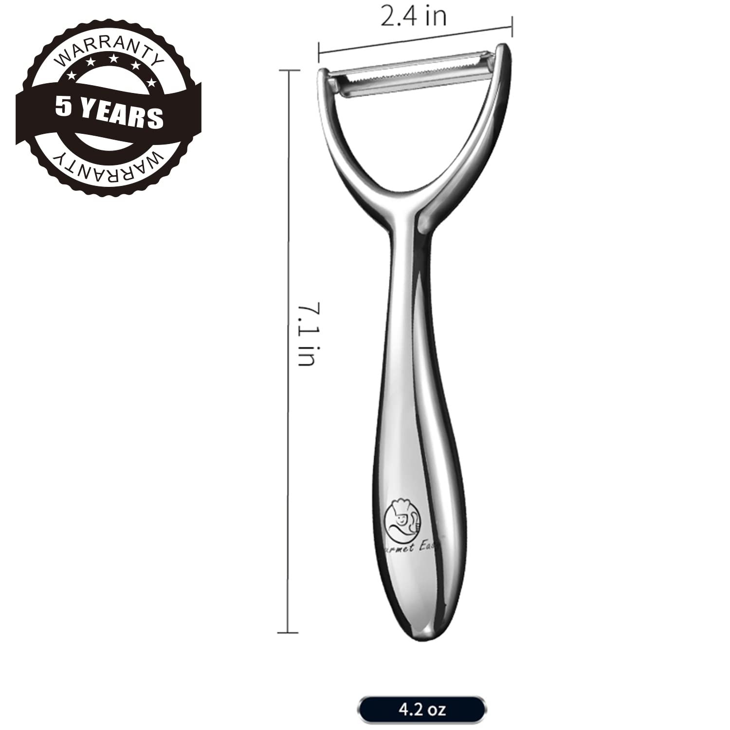 Premium Vegetable Peeler Stainless Steel - Ultra Sharp Blade - Potato Peeler - Vegetable Peelers for Kitchen- Ergonomic Non-Slip Handle Fruit Peeler- Cucumber & Carrot Peeler- 5 Years of Warranty