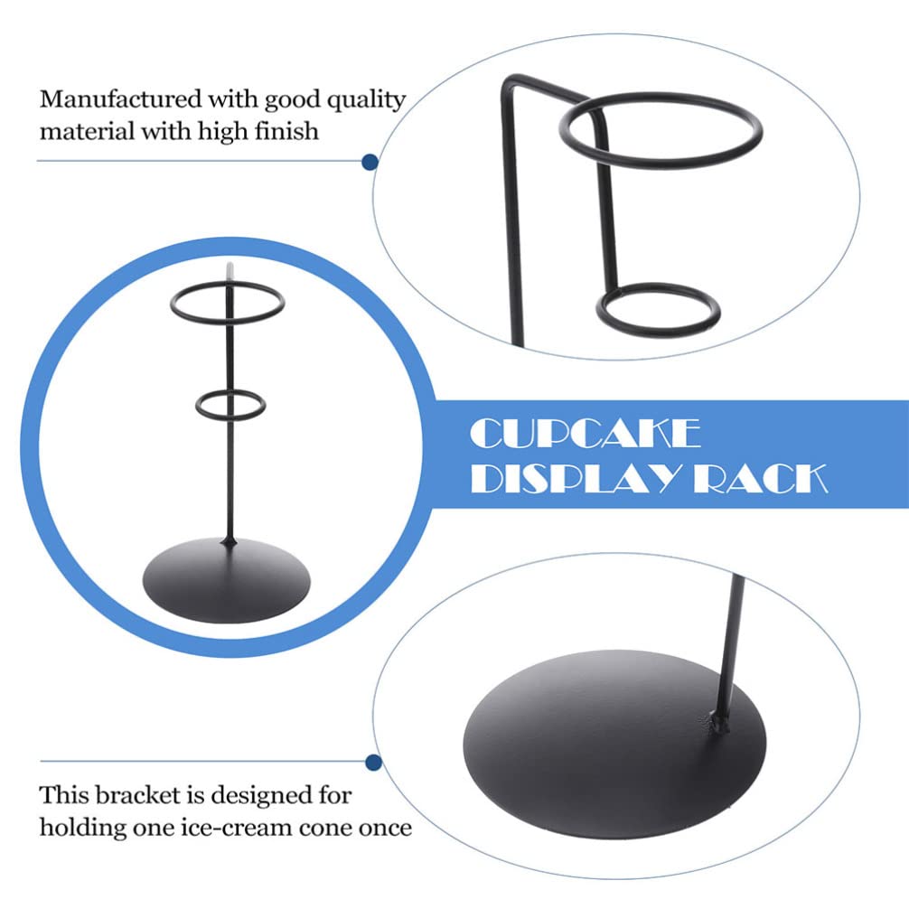 Operitacx 3Pcs Ice Cream Cone Holder Iron Popsicle Display Stand Egg Cone Holder Racks Waffle Cones Holder DIY Baking Rack Food Serving Rack