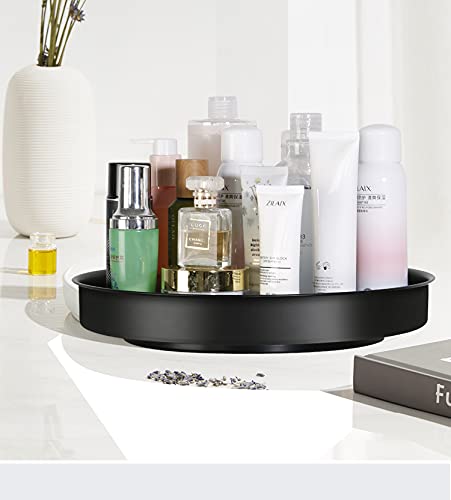 Kitchen Lazy Susan Turntable Organizer for Cabinet and Table Top Storage with Rotating Spice Organizer Countertop Pantry and Refrigerator & Drawer Organization Container (9" 12" inch) 2piece,Black.