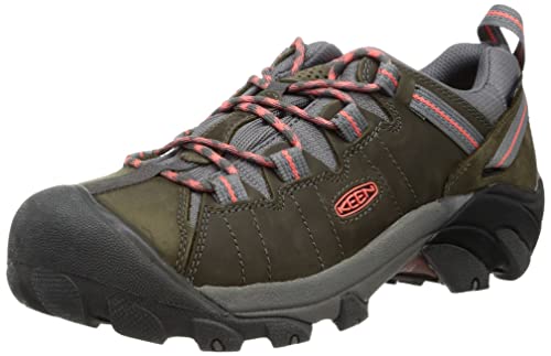 KEEN Women's Targhee 2 Low Height Waterproof Hiking Shoes, Magnet/Coral, 9 US