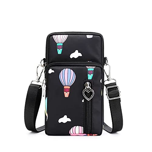 Women Zipper Crossbody Bag Cellphone Purse Pouch For Google Pixel 6 Samsung Galaxy Note 10 A10e A20 A50 OnePlus 9 (Balloon)