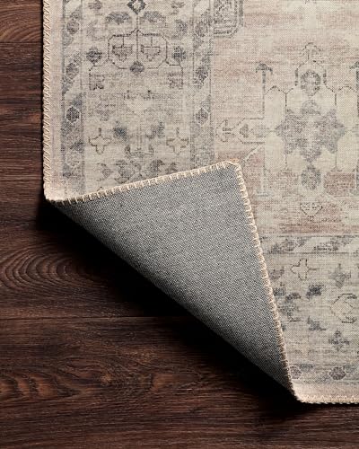 Loloi II Hathaway Collection HTH-03 Java / Multi 7'-6" x 9'-6", .25" Thick, Area Rug, Soft, Durable, Printed, Modern, Low Pile, Non-Shedding, Easy Clean, Living Room Rug