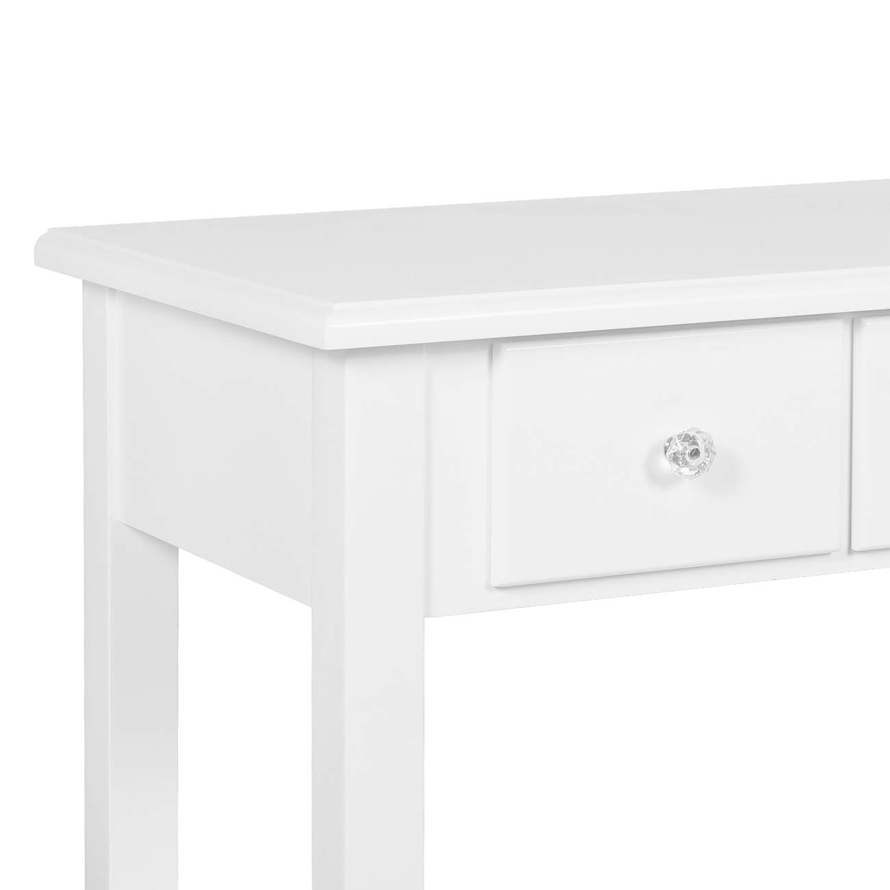 LOMENTICSYDF Home Office Desk Vanity Table with 3 Drawers Writing Desk Bedroom Dressing Desk, Suitable for Small Spaces White