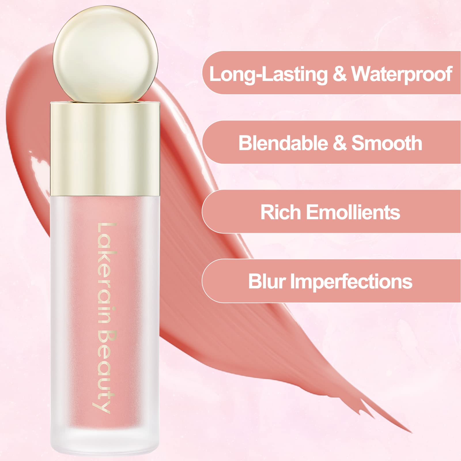 SOYUB Soft Liquid Blush Makeup for Long-Lasting, Smudge Proof, Waterproof, Natural Skin Tint, Moisturizing Beauty Face Blush Stick for Cheek, Rose Gold