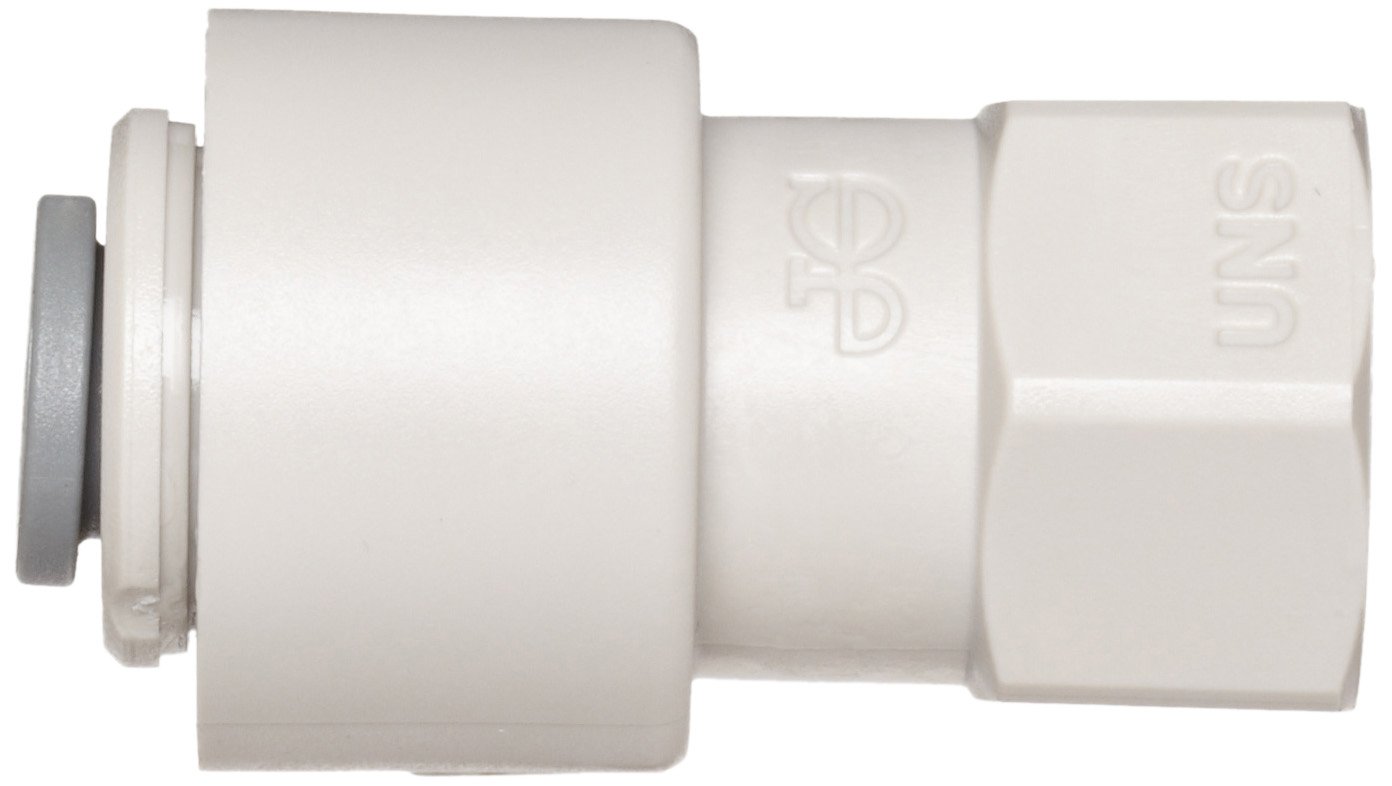 John Guest Acetal Copolymer Tube Fitting, Tap Adaptor, 3/8" Tube OD x 7/16"-24 UNS (Pack of 10)