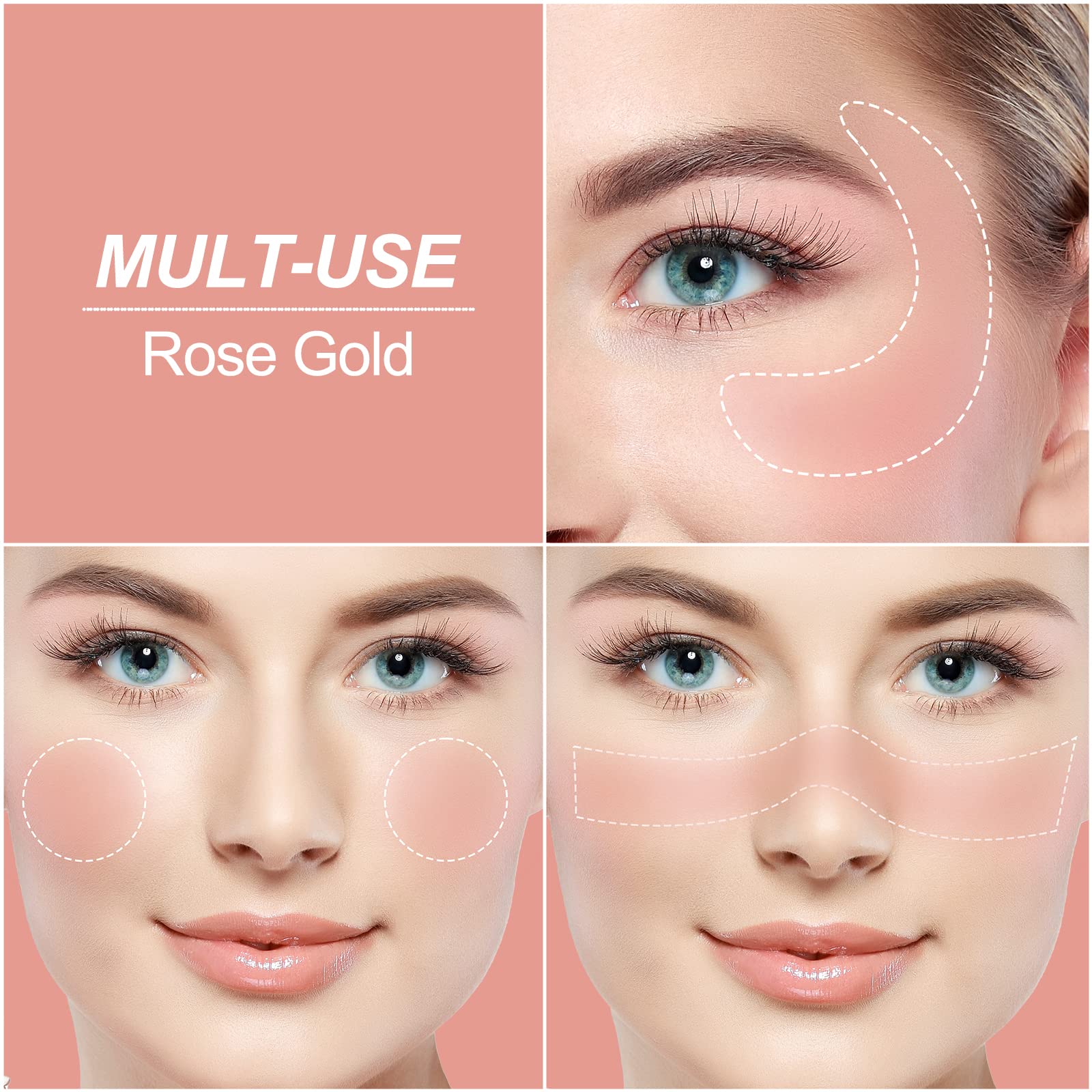 SOYUB Soft Liquid Blush Makeup for Long-Lasting, Smudge Proof, Waterproof, Natural Skin Tint, Moisturizing Beauty Face Blush Stick for Cheek, Rose Gold