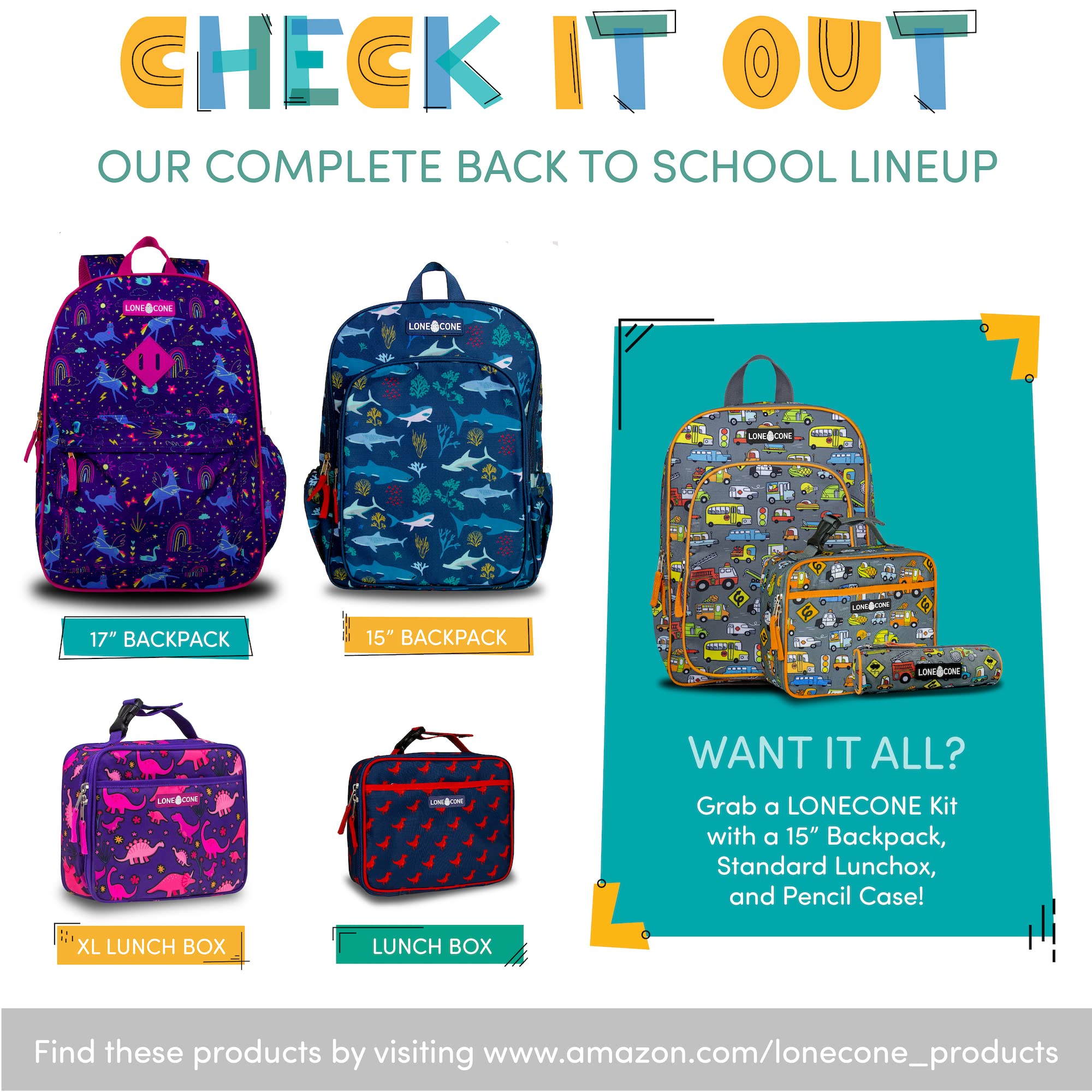 Lone Cone School Kids Backpacks for Girls & Boys- Kindergarten & Elementary cute Toddler Backpack for Girls & Boys - Preschool Grades 1-3, Little Learner 15" tall | Construction Monsters
