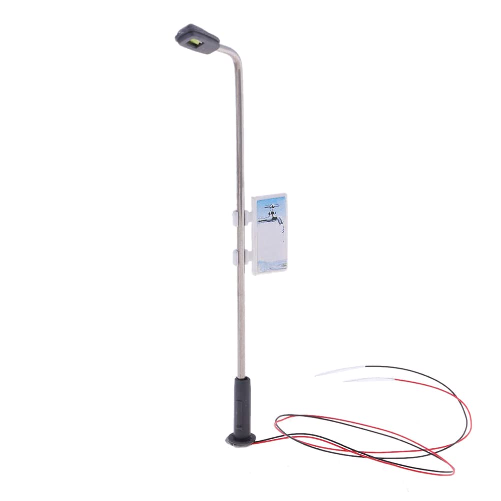 REHOC 20 Pieces Mini Model Railway Lamppost Street Light Warm White HO Scale 1:100 Garden Landscape Light