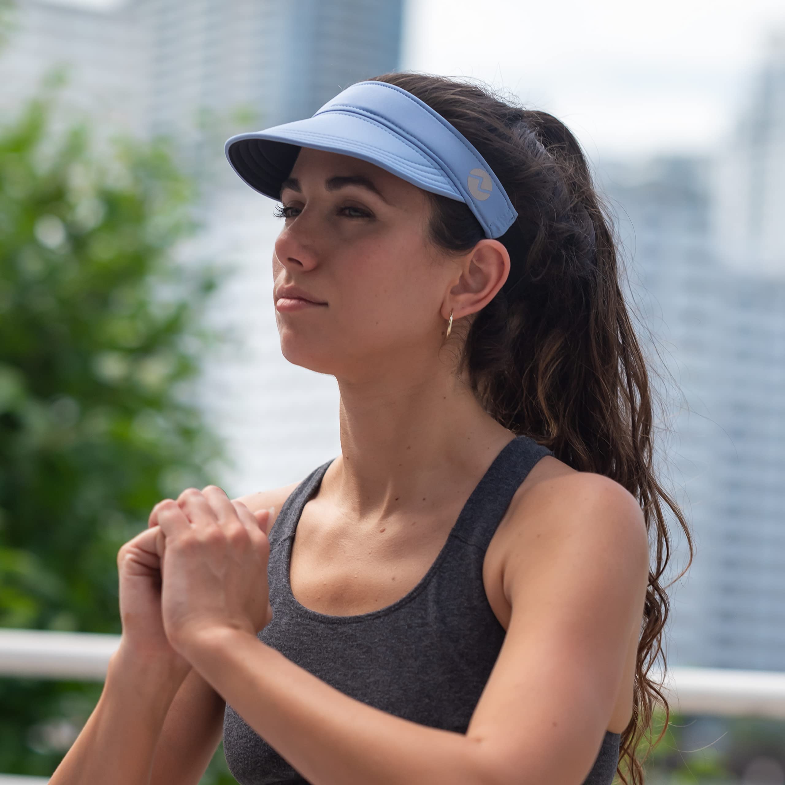 No Headache Solace Performance Pickleball Visor Lightweight Running Triathlon Sport Visor - Abyss Black
