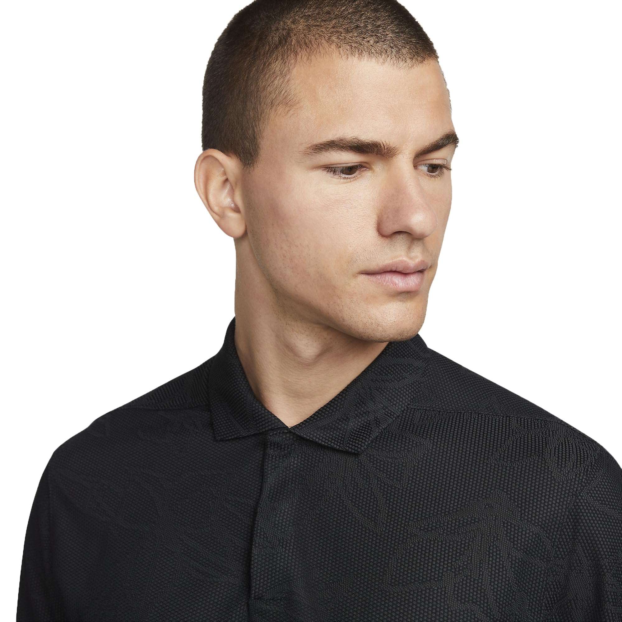Nike Dri-FIT ADV Tiger Woods Men's Golf Polo Shirt,Black/Dark Smoke Grey/White, Large
