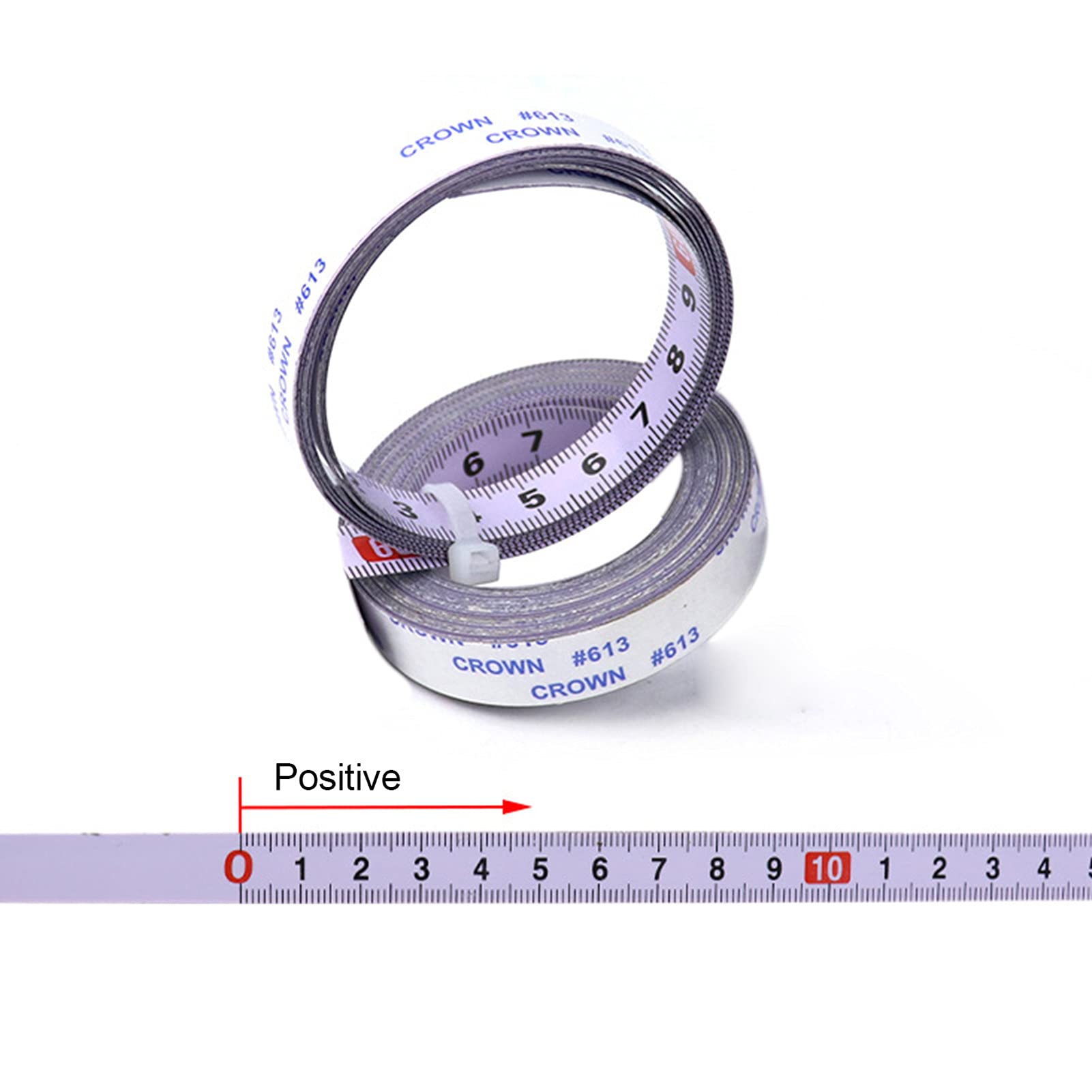 qiguch66 1/2/3/4/5/10m Self-adhesive Measuring Ruler Metric Positive Stainless Steel Tape Measure for Miter Saw - 6