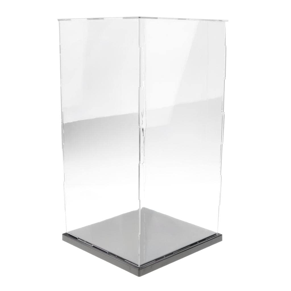 LoveinDIY Clear Acrylic Display Case Perspex Plastic Show Box Dustproof (8''-16'' Height) - 21 x 21 x 41 cm