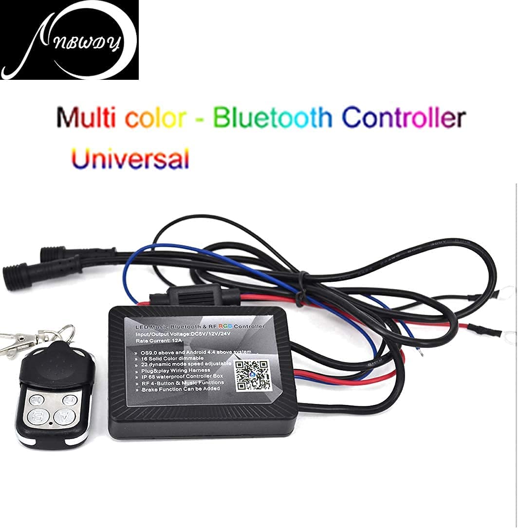 NBWDY 8pcs Led Strip Lights Boat Lights with APP 4-Key RF Remote Control,Waterproof 12V Boat Interior RGB Strip Lights,Boat Deck Lighting,Multi-Color Marine Lights for Boat Sailboat Kayak
