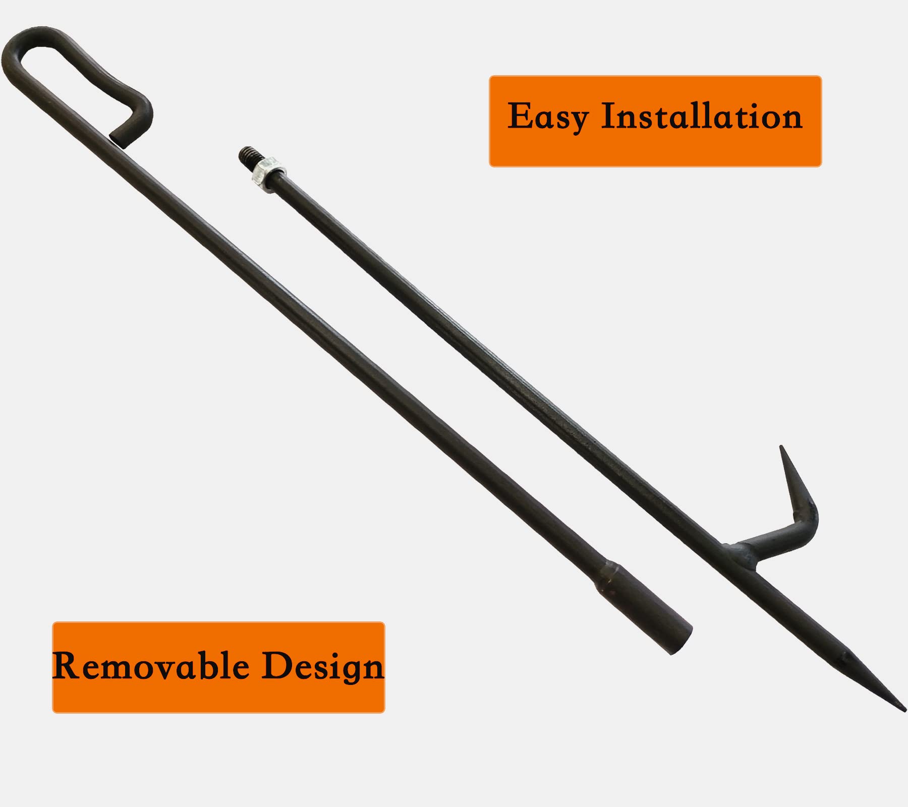 Stecoeico Fire Poker. 40 Inch, Strong & Sturdy and Durable One Piece Fire Pit Poker. Sturdy Extra Long Fireplace Poker with Strength. Perfect Fire Poker for Camping, Backyard Fire Pit and Fireplace.