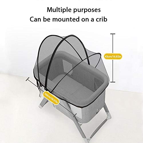 Lorchwise Baby Mosquito Net,Pram Net,for Pushchair,Pram,Buggy,Carrycot and Trave,Car Seats Foldable Two-Way Zippered Mesh Mosquito Net Stroller Accessories