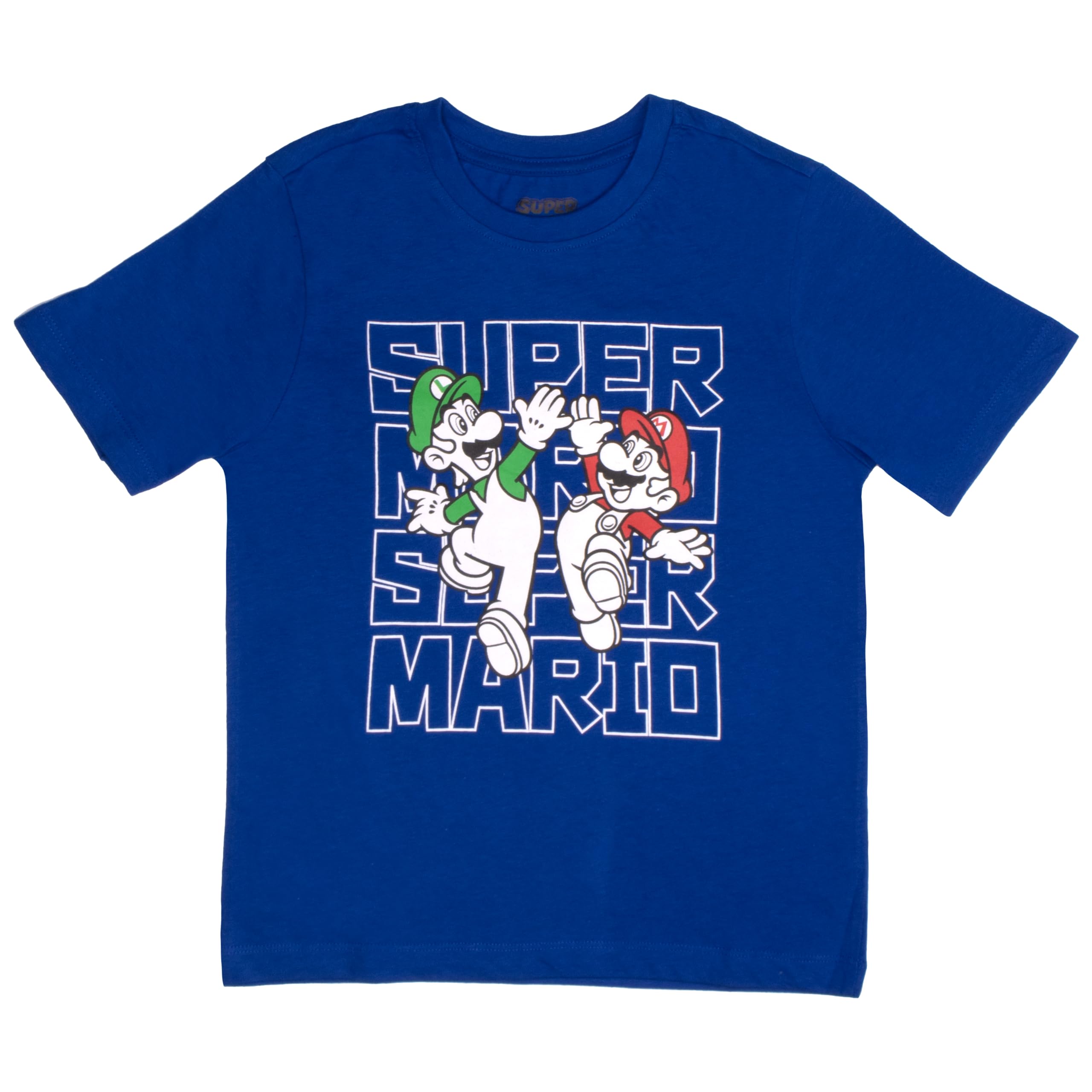 Nintendo Super Mario Hoodie and T-Shirt Combo 2-Pack for Boys, Boys Super Mario Hooded Sweatshirt and Tee Bundle Set (Blue/Black, Size 8)