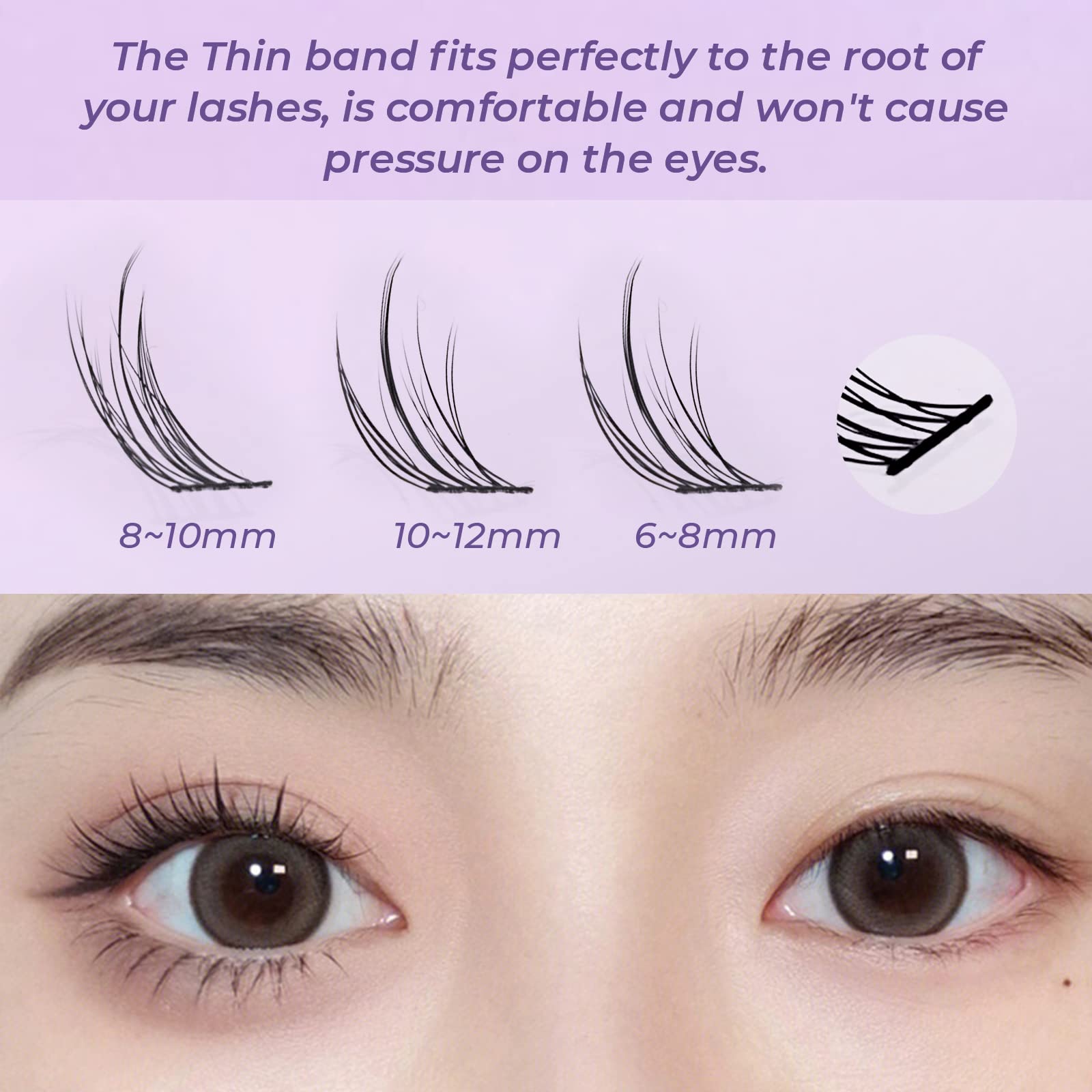 MAEXUS Lash Clusters DIY Eyelash Extensions 72 Clusters Lashes Natural Look Individual Lashes Eyelash Clusters Extensions Wispy Lashes Cluster DIY at Home (6/8/10/12 MM)