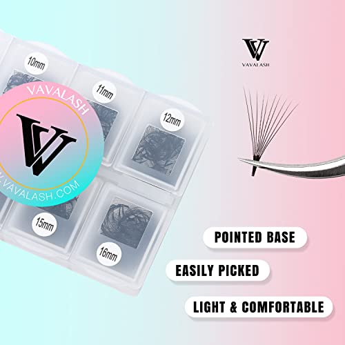 VAVALASH 1000 Fans Premade Fans Eyelash Extensions 9-16mm Mixed Length Premade lash Fans 5D 8D 10D 14D Handmade Promade Loose Fans Thin Base Premade Volume Lash Extension(10D-0.07-D-9-16mm)