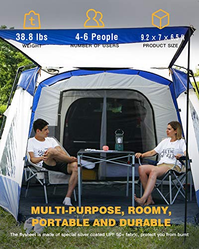 KingCamp Melfi Plus SUV Car Tent 3 Seasons 4-6 Person Multifunctional, Suitable Camping Traveling Family Outdoor Activities