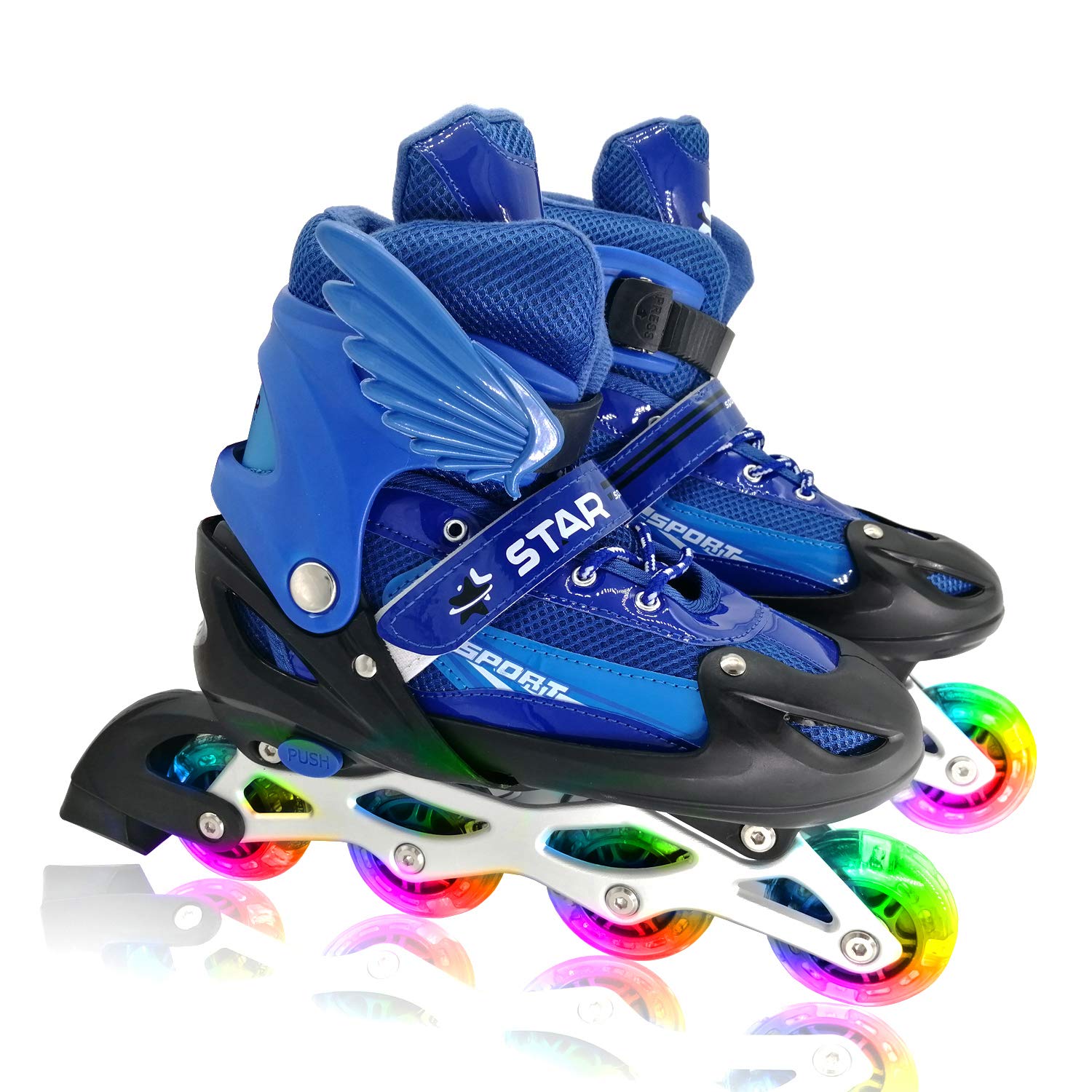 LIKU Inline Skates for Kids, Featuring Illuminating Wheels, Adjustable Inline Skates for Girls and Boys.