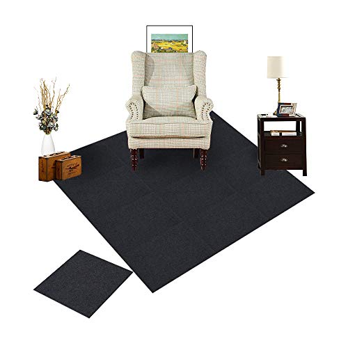 Self Adhesive Carpet Tile, Easy to Peel and Stick Carpet Floor Tile - 12 Tiles/12 sq Ft.