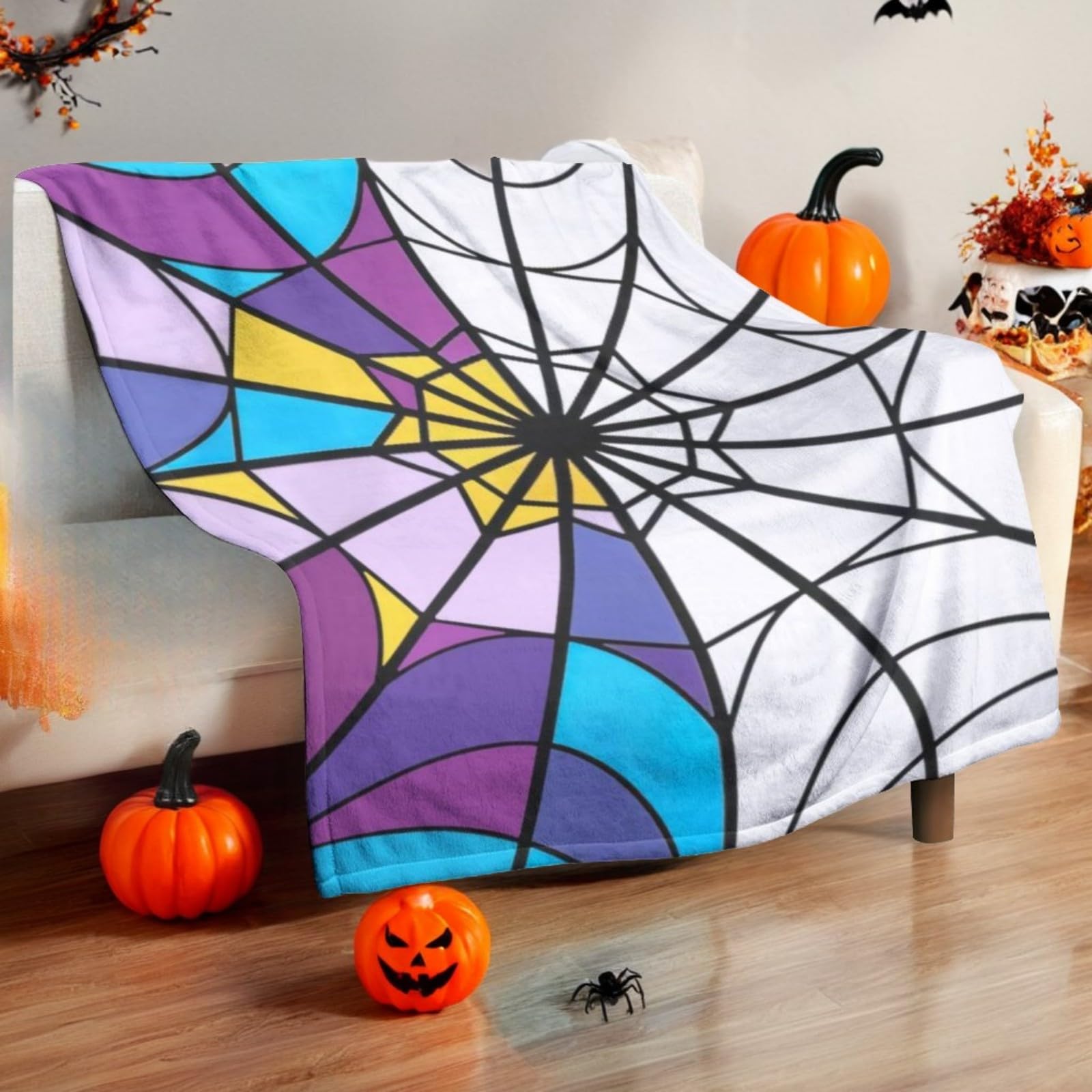 Wednesday Blanket Spiderweb Throw Blanket Soft Flannel Throw Blanket Adult Kids Sofa Bed Nap Blanket Lightweight Warm All Seasons for Bedroom (Spiderweb, 40x50inch)