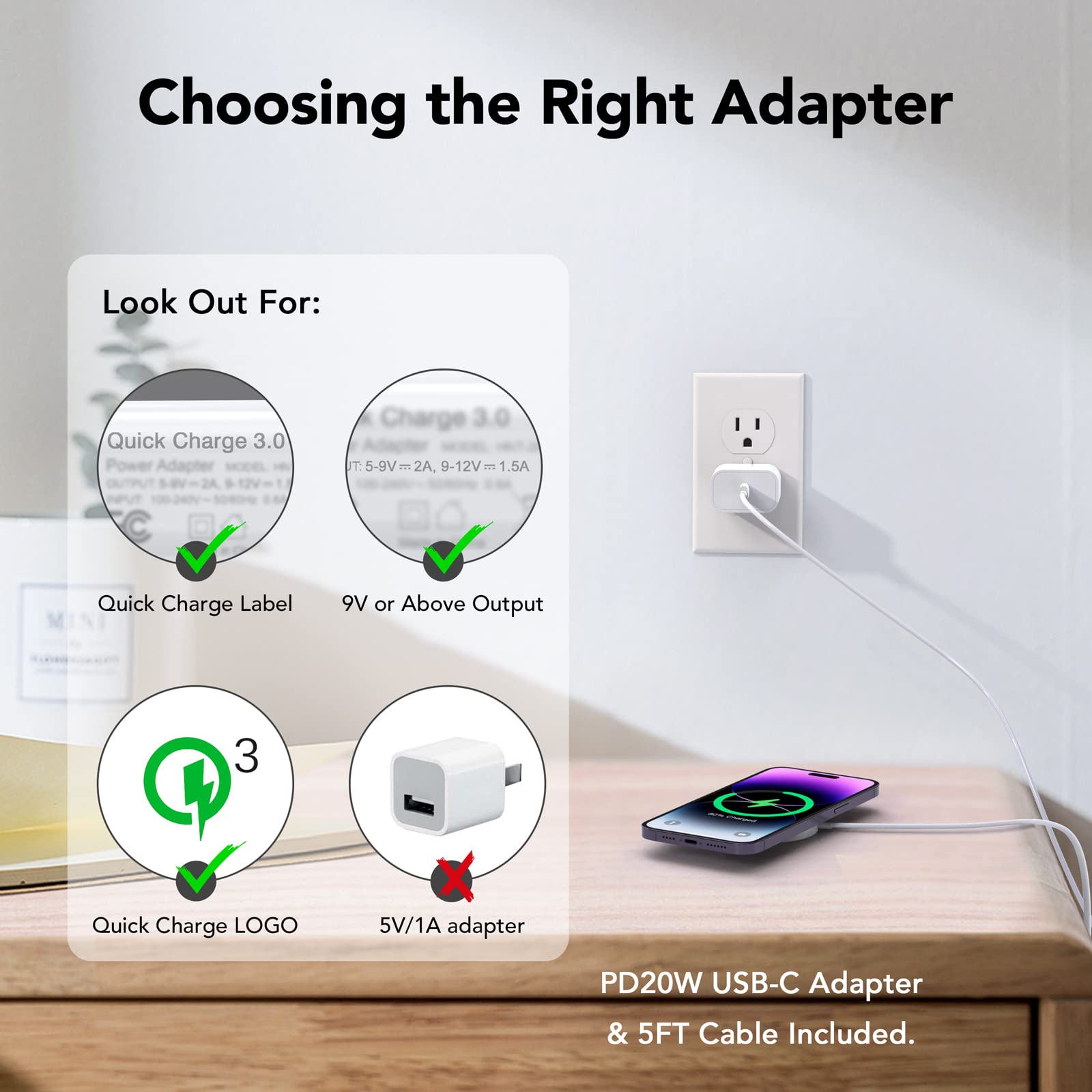 Magnetic Wireless Charger - 2 Pack Mag Safe Magnet Charging Compatible with iPhone 14/14 pro/14 plus/14 pro max/ 13/13 pro/13 pro max/12 pro max, Charger for AirPods 3/2/Pro with 2 USB C Adapter.