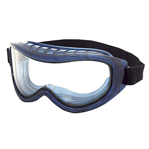 Sellstrom Safety Goggles β Odyssey II Eye Protection, S80200, Anti Fog, Scratch Resistant, Latex Free Protective Eye Shield for Men and Women with Dual Panel Clear Lens, Blue Frame