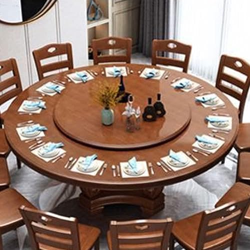 Wood Round Rotating Tray ,Dining Table Turntable Lazy Susan, Rotatable Serving Plate Table Top Rotating Plate Smooth 360° Rotating ,Silent & Smooth Spin (Color : B, Size : 70cm/28inch)