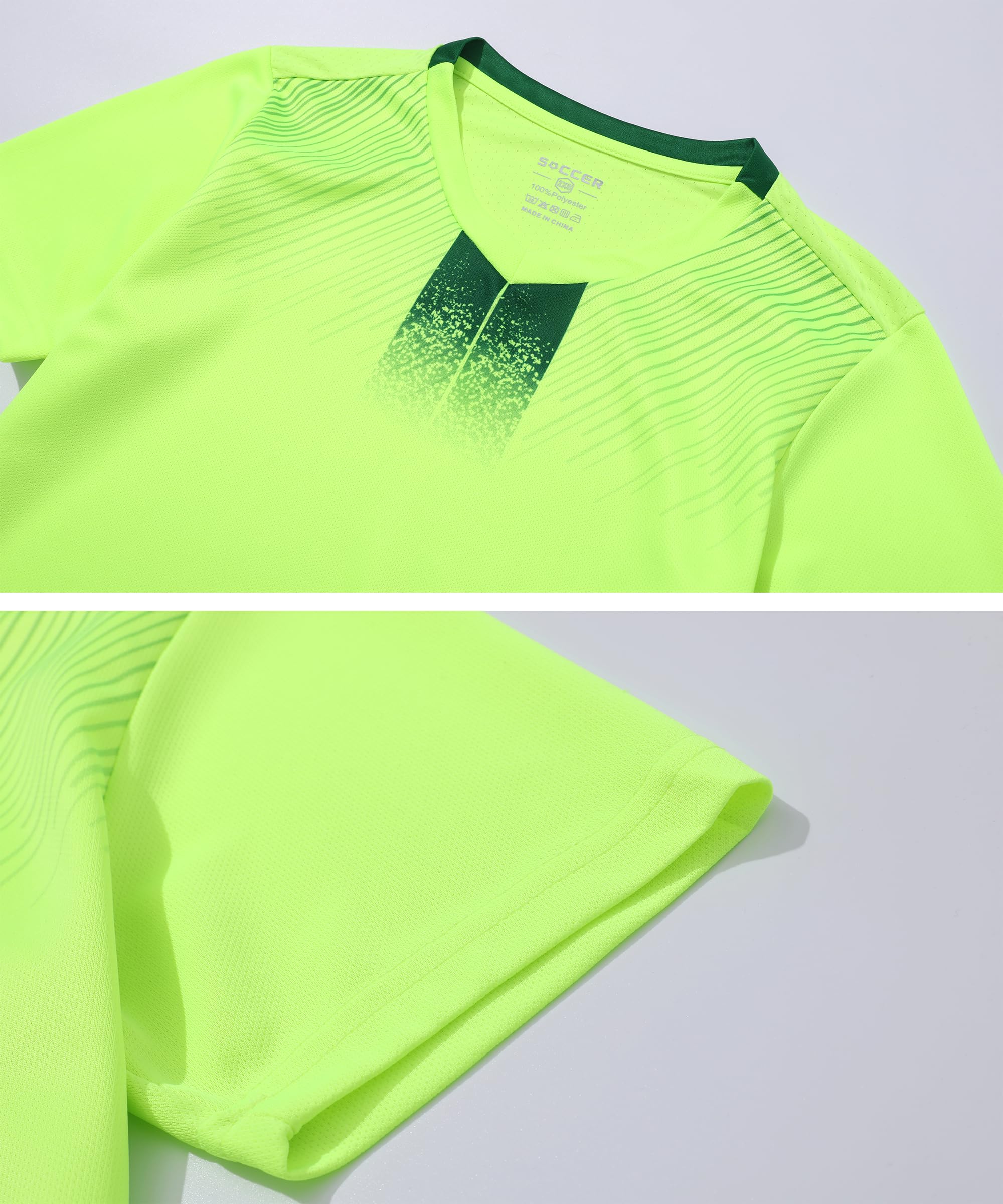 LUCKYLUAN Boy's 2-Pack Soccer Jersey and Short Sets Quick Dry Sports Team Training Uniform Knit 9-10 Years Purple Green