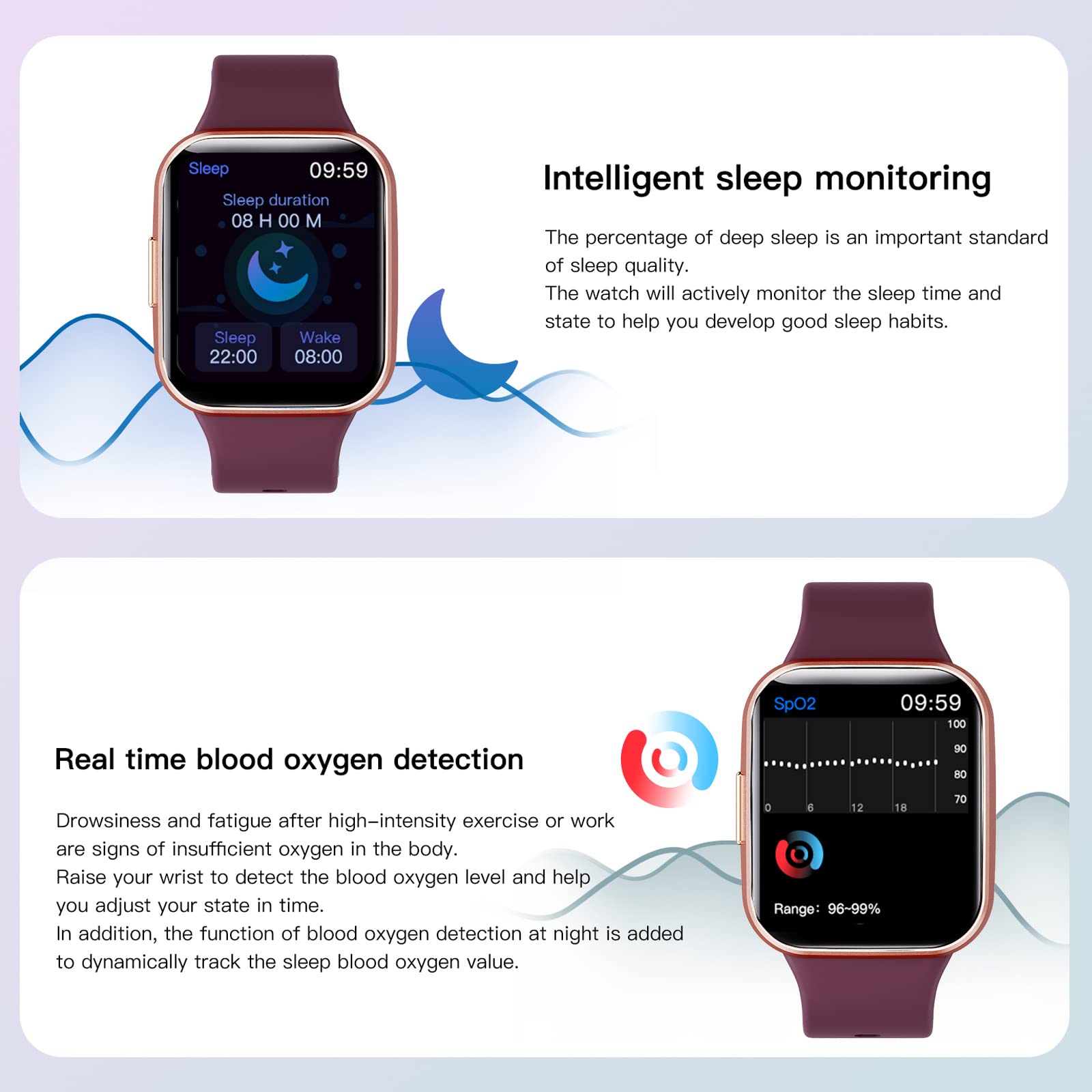 Smart Watch for Android iOS Sleep Tracker Message Notification Waterproof 100+ Dials Smartwatch Pedometer Watch Calorie Counter for Women Men